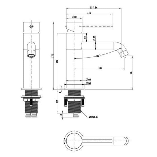 Monika Pin Lever Curved Basin Mixer Chrome – Timeless Bathroom Supplies