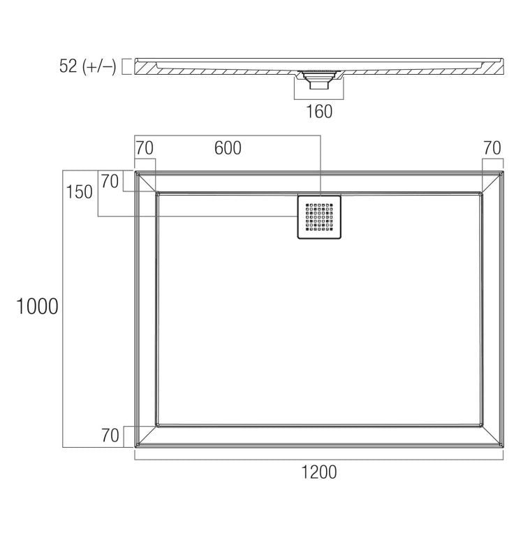 EC1210R Eco 1200mm x 1000mm Rear Outlet Shower Base White freeshipping ...